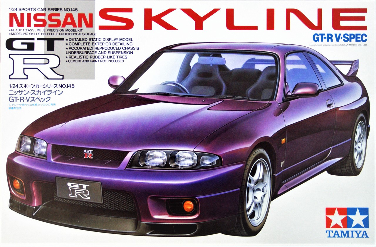 1:24 Scale Tamiya Nissan Skyline R33 GTR V-Spec Model Kit - Kent Models