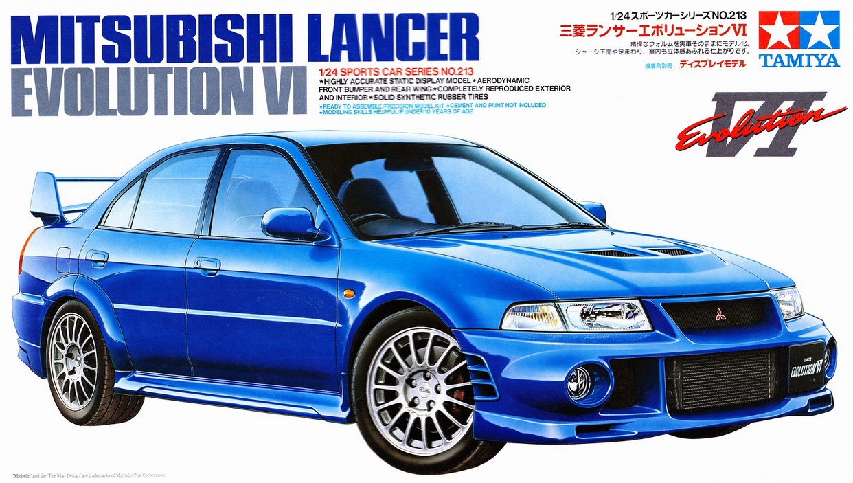 1:24 Scale Tamiya Mitsubishi Lancer Evo VI Model Kit - Kent Models