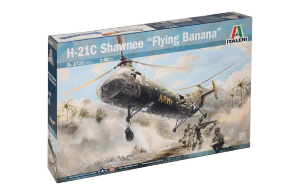 1:48 Scale Italeri H-21 Shawnee Flying Banana Helicopter Model Kit ...