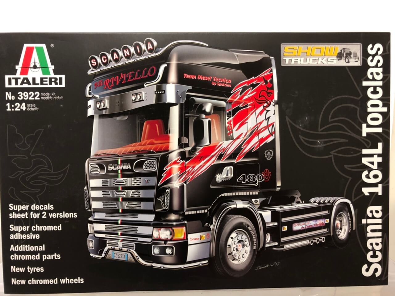 1:24 Scale Italeri Scania 164L Topclass Truck Model Kit #1446p - Kent ...