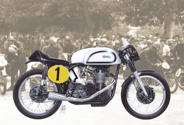 1:9 Scale Norton Manx Classic Motorcycle Model Bike Kit # - Kent Models