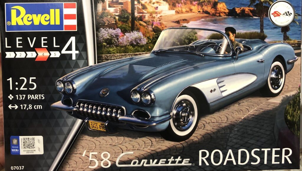 1:25 Scale Revell Corvette 1958 Roadster Model Car Kit - Kent Models