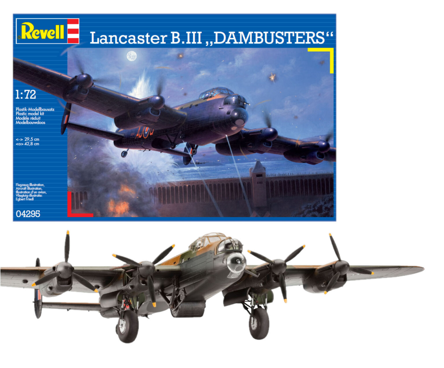 1:72 Scale Revell Avro Lancaster B III Bomber Dambusters Model Kit ...