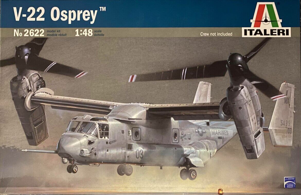 1:48 Scale Italeri V-22 Osprey Model Kit #1632 - Kent Models