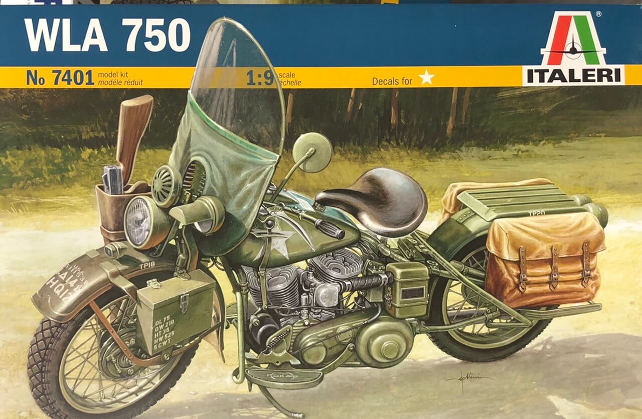 1:9 Scale Italeri Military WLA750 Bike Model Kit # - Kent Models