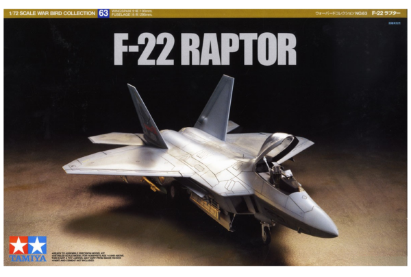 1:72 Scale Tamiya Lockheed Martin F-22 Raptor Model Kit - Kent Models