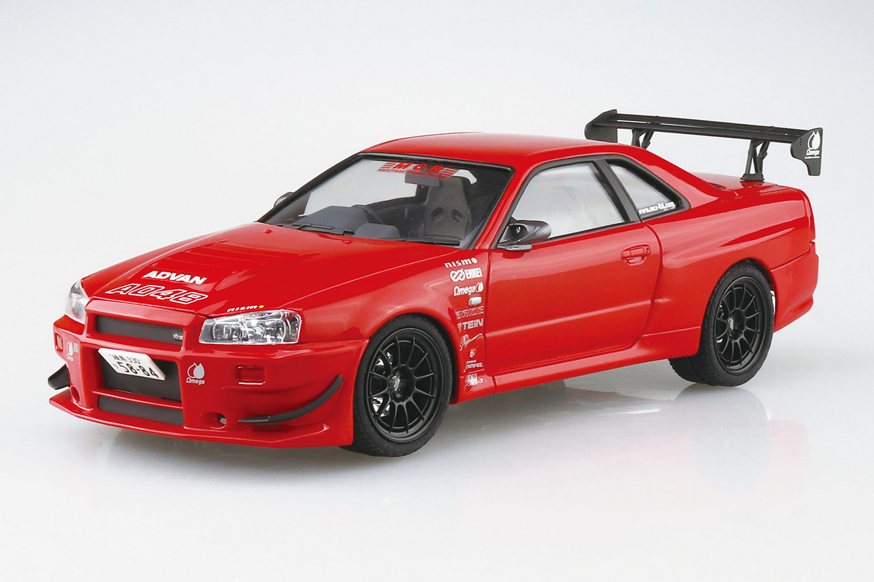 1:24 Scale Aoshima Nissan Skyline MCR BNR34 GTR Car Model Kit - Kent Models